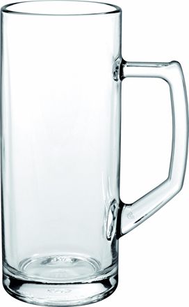 Borgonovo 12002420 Reno Bierseidel, Bierkrug, Bierglas, 495ml, mit F&uuml;llstrich bei 0.4l, Glas, transparent, 6 St&uuml;ck