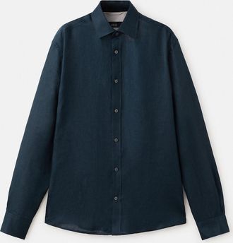 Mango Chemise regular fit 100 % lin bleu nuit - Homme - XXL - MANGO MAN