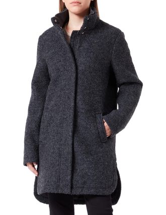 Tom Tailor Damen Boucle Mantel 1032674, 10522 - Shale Grey Melange, XS