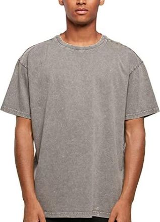 Build Your Brand Th&eacute; surdimensionn&eacute; Acid Washed Heavy Oversized T-Shirt, Gris, L Homme