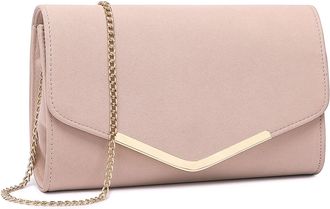 Miss Lulu Damen Umschlag Rosa Clutch Elegant Abendtasche Brauttasche Umschlag Clutch Tasche Handtasche mit Kette für Hochzeit Party Prom