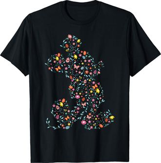 Disney Mickey Mouse Spring Flower Easter Egg Silhouette Pose T-Shirt