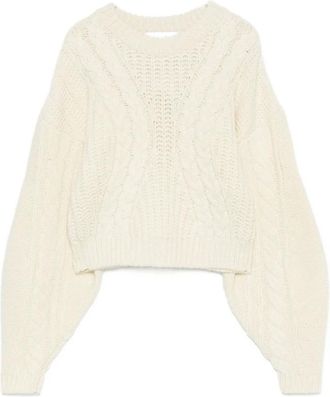 Iro Iro, Femme, Pulls, Beige, Taille: 36 FR Pull Beige en Tricot Câblé