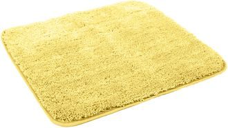 Kinzler J-10003/06 hochwertige Mikrofaser Badematte Uni ohne Ausschnitt 50x55 cm, flusenfrei, pflegeleicht, gelb