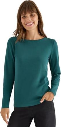 Cecil 3227397 T-Shirt avec col Bateau, Vert (Dark Sea Green), L Femme