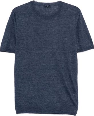Barba Homme, Tops, Bleu, Taille: M Crew Neck T-Shirt