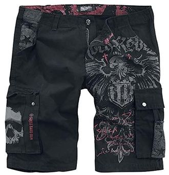 Rock Rebel by EMP Homme Short Noir avec imprim&eacute; Rocky L