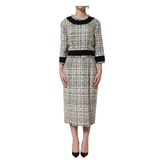 Dolce & Gabbana Fransbesetztes Boucl&eacute;-Tweed-Midikleid - - Dresses - Damen - Mehrfarbig - S