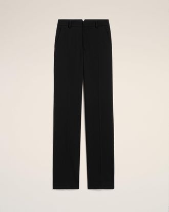 Ami Ami Paris - Schwarze gerade Hose aus Wolle mit Kontrast Schwarz - Gr&ouml;&szlig;e: 34 - f&uuml;r Damen