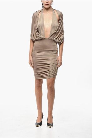 Magda Butrym Draped Minidress with Cape Detail size 40