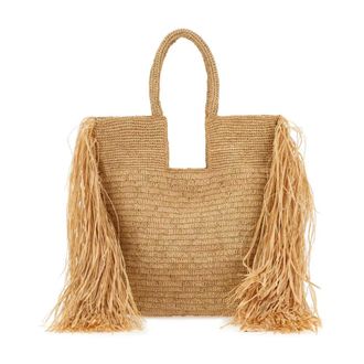 Made for a Woman Femme, Sacs, Beige, Taille: ONE Size Sac fourre-tout Kifafa Frange M