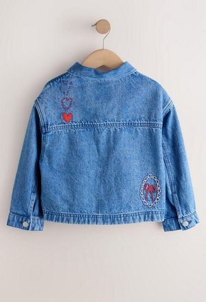Next Jeansjacke Denim-Hemdjacke mit Herz-Stickerei (1-St)