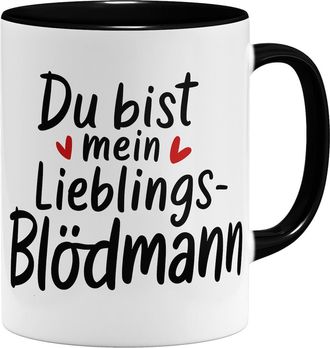 OM3 witzige Kaffee-Tasse mit Spruch - du bist mein Lieblings-Bl&ouml;dmann - Geschenk f&uuml;r M&auml;nner - Freund I - Keramik Becher - 325ml - Beidseitig Bedruckt - Sc