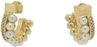 Ferragamo Ohrringe - Gancini Earrings With Pearls - Gr. unisize - in Mehrfarbig - f&uuml;r Damen