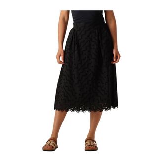 Suncoo Eleganter Schwarzer Midi-Rock - - Skirts - Damen - Schwarzk - XS