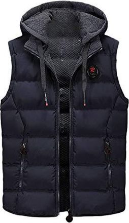 Generic Doudoune sans Manches Homme LéGèRe Gilet Capuche MatelasséE RembourréE Matelassé Automne Hiver avec Poches Lectrique Lavable Plein Air RandonnéE