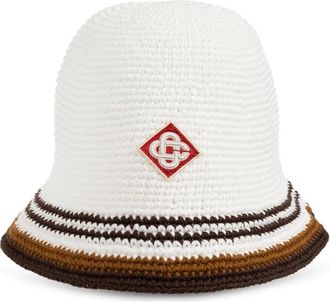 Casablanca unisex, Accessoires, Blanc, Taille: S/M Chapeau seau crochet&eacute;