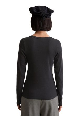 Marc O'Polo Denim Longsleeve slim aus softem Ripp-Jersey