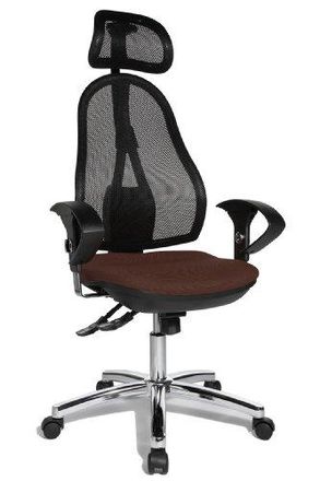 Topstar Topstar OP290UG08X Open Point SY Bürostuhl, Schreibtischstuhl, Syncro-Bandscheiben-Drehstuhl, inkl. höhenverstellbare Armlehnen und Kopfstütze, Bezugs