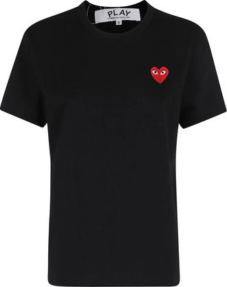Comme Des Gar&ccedil;ons Femme, Tops, Noir, Taille: 38 FR Heart T-shirt