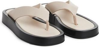 Alohas Tong &agrave; plateforme en cuir