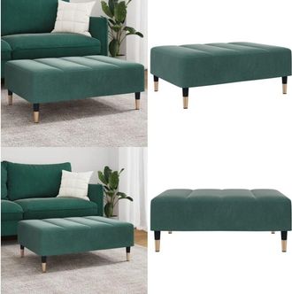 vidaXL Repose-pied vert foncé 77x55x31 cm velours - Tabouret - Pouf - Repose-pied - Chaise - Meuble Intérieur - Home & Living