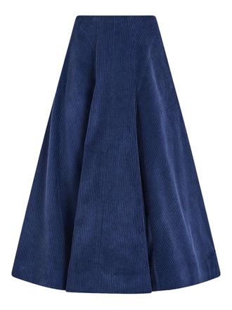 Rosie Assoulin corduroy A-line skirt - Blau
