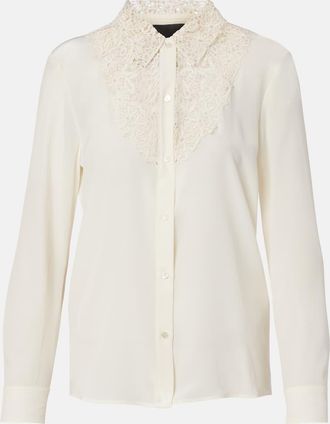 Nili Lotan Chemise en soie et dentelle