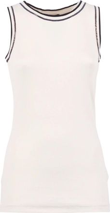 Fabiana Filippi Femme, Tops, Blanc, Taille: 40 FR Canotta Vogatore in Jersey Costina Bordi Maglia Bicolore