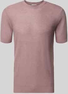 Antony Morato Slim Fit T-Shirt aus Leinen-Mix in Strick-Optik