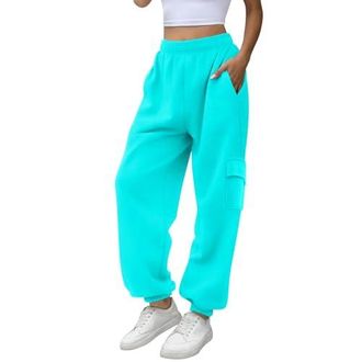 Generico Pantalon de surv&ecirc;tement ample pour femme Curvy Pantalon de jogging pour femme avec poches taille haute pantalon doux et confortable pantalon de surv&ecirc;t