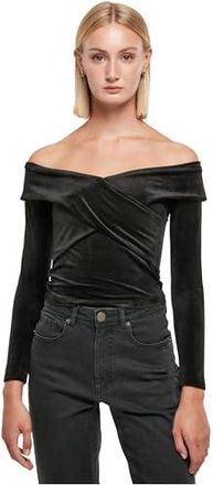 Urban Classics T-Shirt Velours Côtelé Épaules Dénudées à Manches Longues Femme Noir XXL