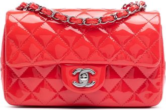 Chanel Hobo Bags - Mini Rectangular Classic Patent Single Flap - Gr. unisize - in Rot - für Damen
