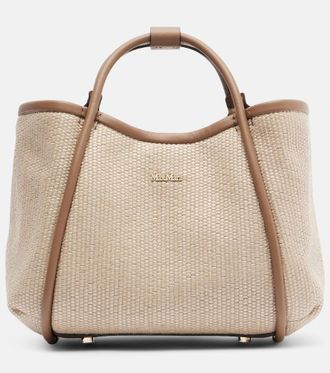 Max Mara Sac Marin Small bord&eacute; de cuir