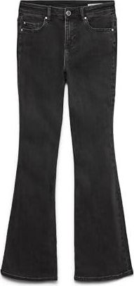 Vero Moda Vmflash Mr Flared Jeans Li170 GA Noos, Noir, M / 32L Femmes