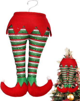 Generic Weihnachtselfenbeine | Gefüllte Feiertags-gestreifte Elfenbeine - Weihnachtsdekoration mit Haken, für drinnen und draußen, für Kamin, Fahrzeug, Auto