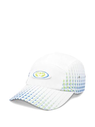Casablanca logo-appliqu&eacute; patterned baseball cap - Wei&szlig;