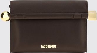 Jacquemus Mini pochette rigide Rond Carr&eacute; en cuir dagneau avec logo litt&eacute;ral