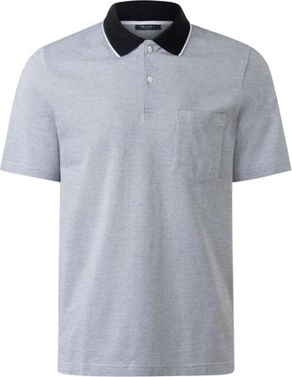 Maerz Softes Piqu&eacute;-Poloshirt aus mercerisierter Baumwolle mit Kontrastkragen in