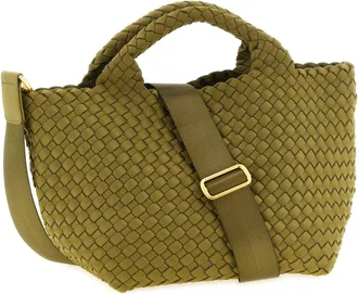 Naghedi Hand-Woven Neoprene Top Handle Bag - Olive
