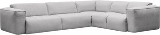 Studio Copenhagen home24 Ecksofa mit Rundecke Grau Webstoff Saia 325 x 71 x 260cm Ecke davorstehend rechts Modern