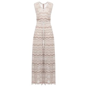 D.exterior Femme, Combinaisons et Ensembles, Beige, Taille: 36 FR Combinaison &agrave; cordon de serrage en maille chevron