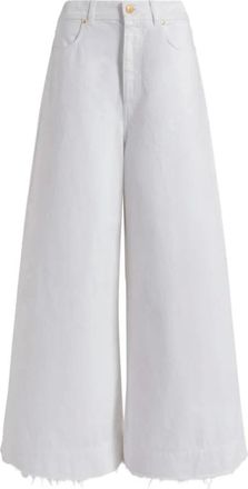 Alberta Ferretti Femme, Jeans, Blanc, Taille: 36 FR Pantalon en coton denim teint