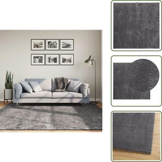 vidaXL The Living Store - Teppich huarte Kurzflor Weich und Waschbar Anthrazit 200x200 cm - Kurzflor-Teppich - Anthrazit - Wohnzimmerteppich - Flurmatte