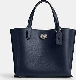 Coach Willow Tote 24 f&uuml;r Frauen in Blau | Leder