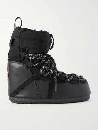 Moncler Apr&egrave;s-skis En Tissu Technique Et En Cuir Icon X Moon Boot - Noir