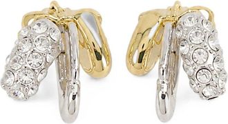 Simone Rocha Stacked Rhinestone Hoop Earrings