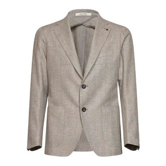Tagliatore Herringbone Blazer - - Jackets - Herren - Beige - XL