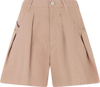 Diesel Femme, Shorts, Beige, Taille: W24 S Concias Double Pleat Cotton Shorts