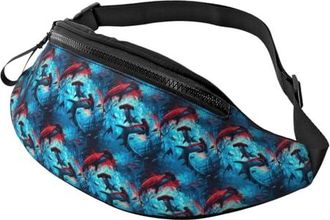 Generic Imprim&eacute; Cool Requin-Marteau Sac &Agrave; Bandouli&egrave;re Unisexe Sac De Voyage Polyvalent Poche Poitrine Pour Shopping Ext&eacute;rieur Cyclisme 14X35Cm